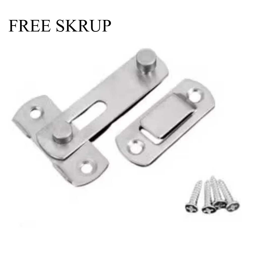 Jual GPRT Grendel Pintu Sliding 3 Inch Free skrup 180 Derajat Stainless ...