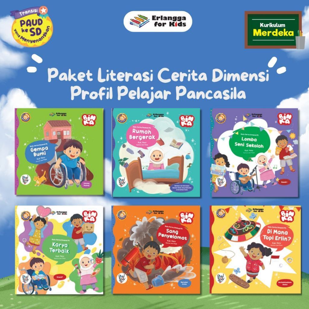 Jual [Erlangga ] Buku Paket Tk/Paud: Paket Literasi Cerita Dimensi ...