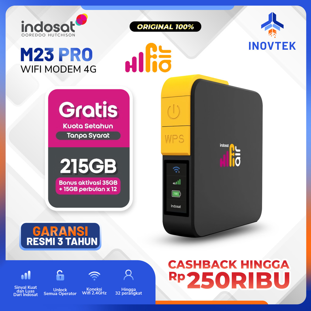 Jual Modem Portable Indosat HiFi Air HKM M23 Pro MiFi WiFi 4G Bisa ...