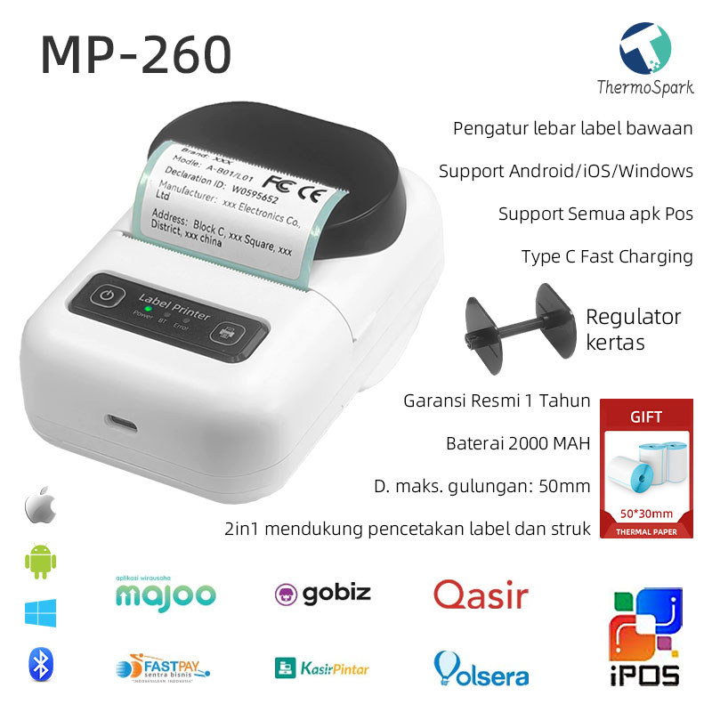 Jual 2IN1 printer thermal mini Printer label termal Printer Thermal ...