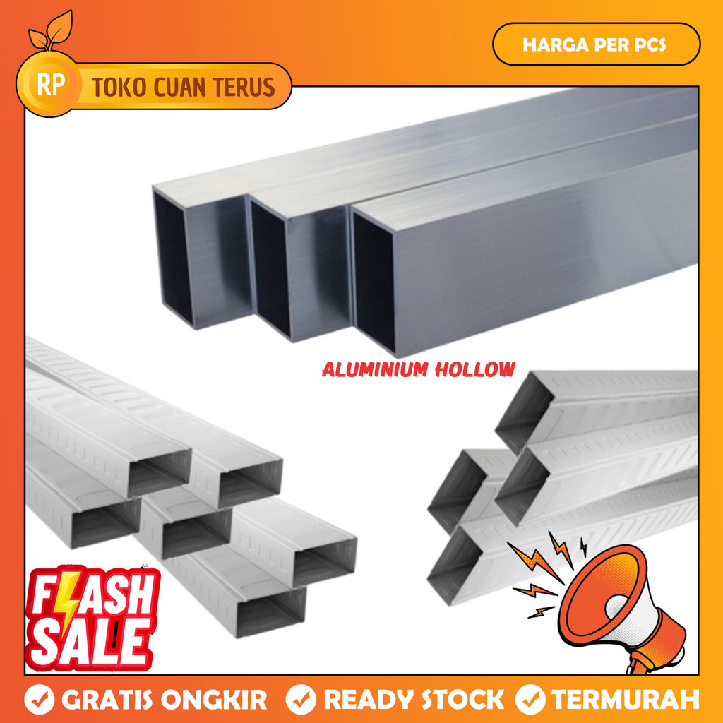 Jual Alumunium Hollow 1x2 Inch 2,5x5 cm Inci Tebal Anti Patah Profil ...