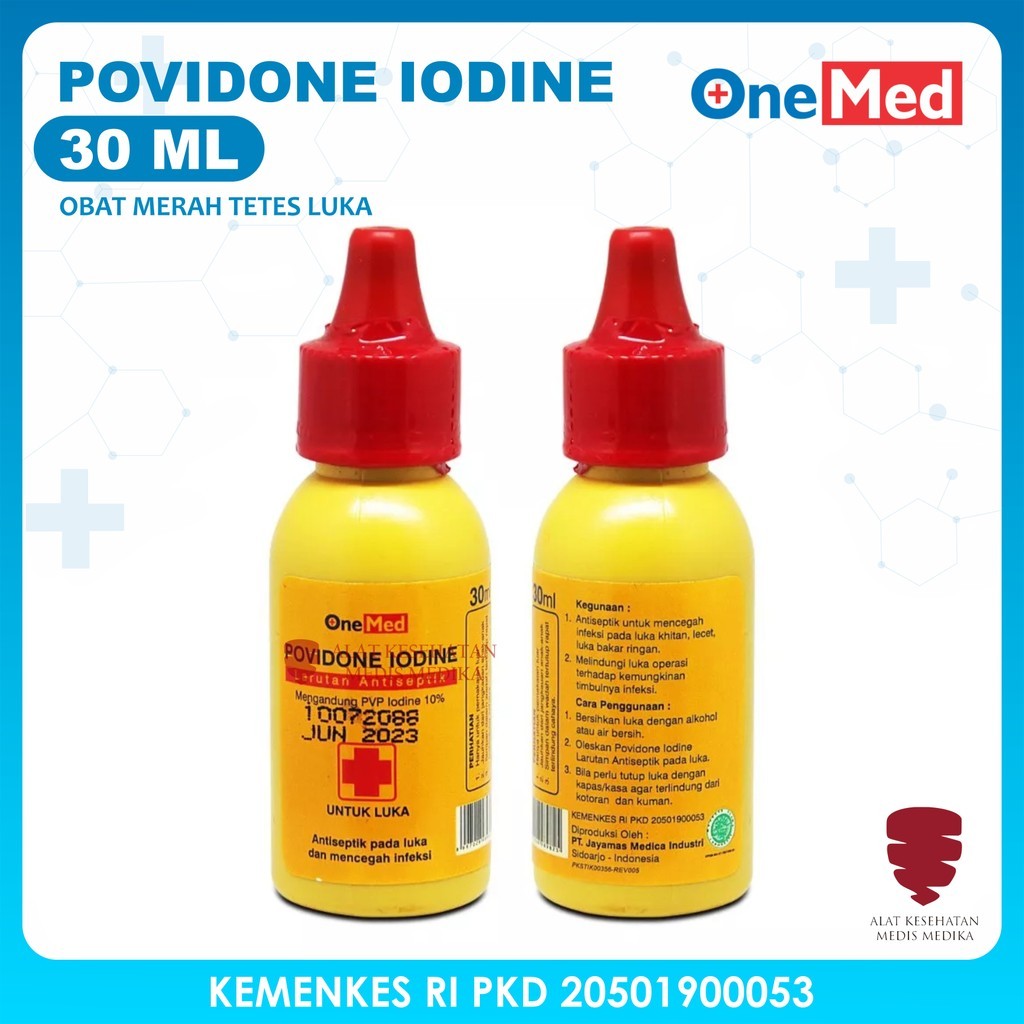 Jual 30 ml Povidone Iodine Obat Luka Merah Onemed Cairan Penutup ...