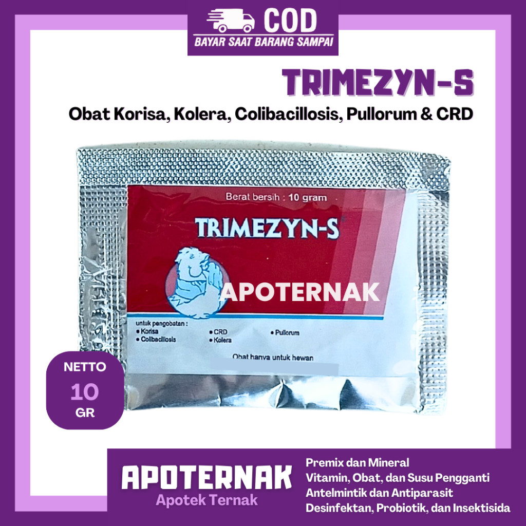Jual TRIMEZYN S Medion 10 gram | Obat Korisa Coli Kolera Pulorum Pilek ...
