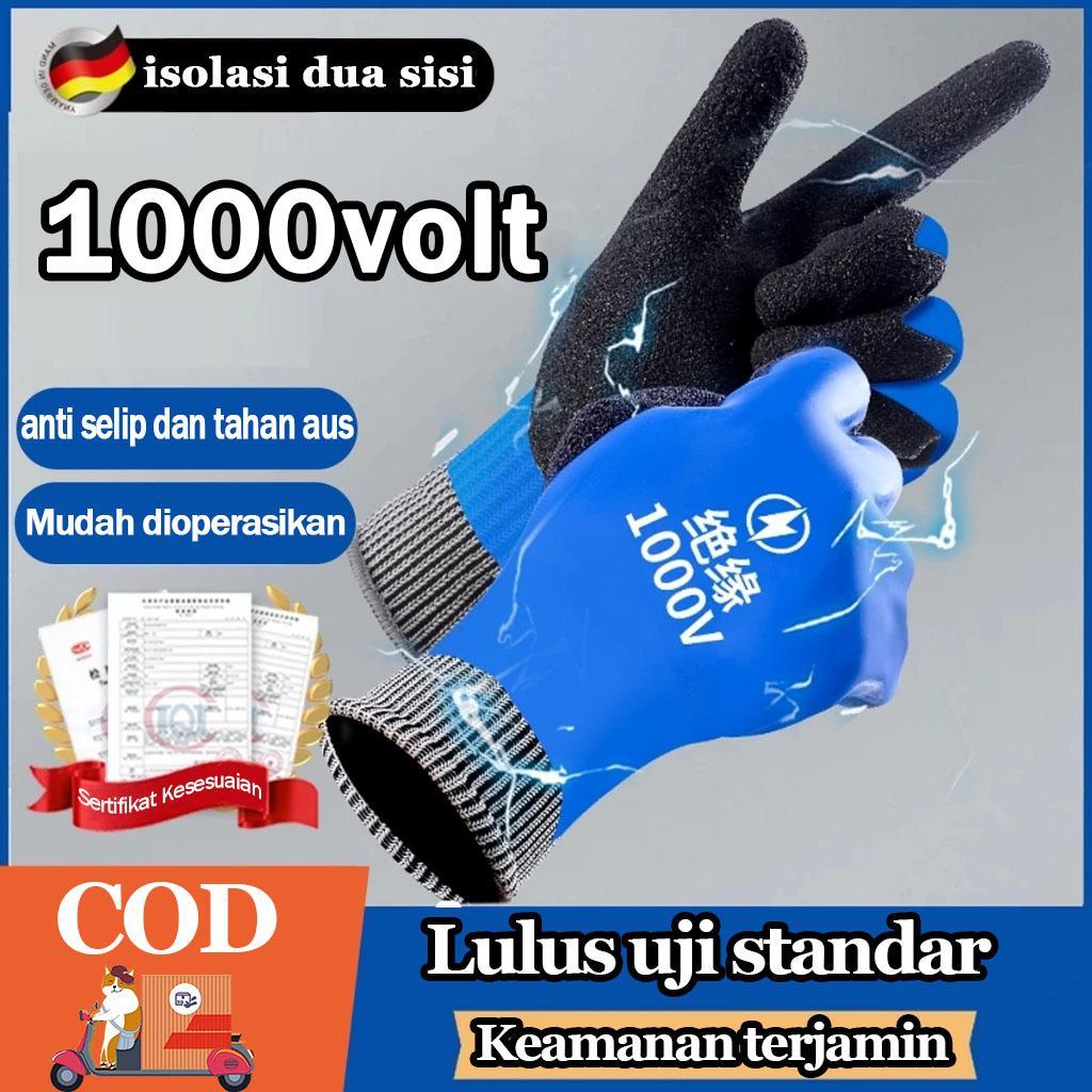 Jual Sarung tangan anti setrum listrik 1000V Sarung tangan karet ...