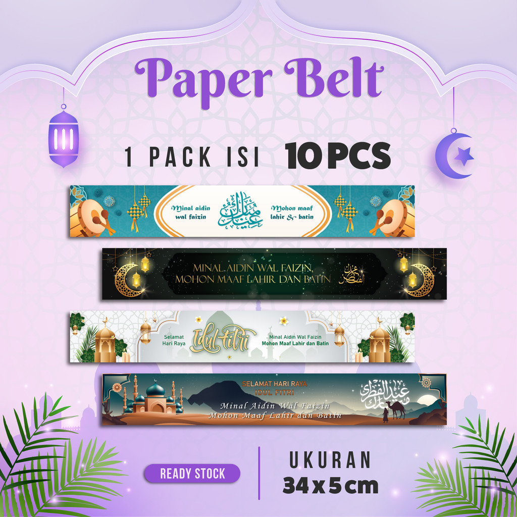 Jual [10pcs] STICKER Paper Belt Ramadhan Idul Fitri Lebaran Mohon Maaf ...