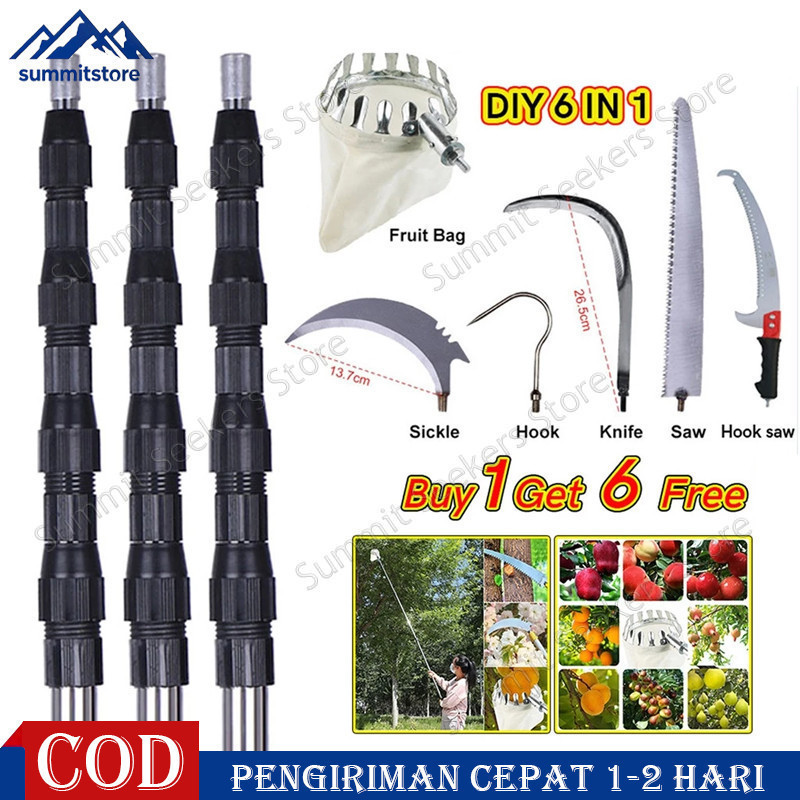 Jual 7M 6/5in1 Tongkat Panjang Untuk Petik Buah metal fruit picker ...
