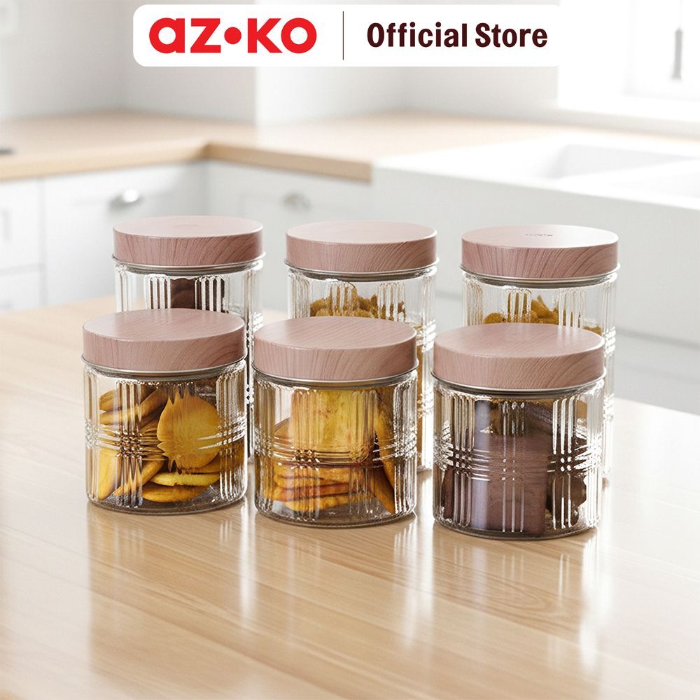 Jual AZKO Culinart Hako Stoples Kaca Set 6 Pcs Transparan - Cokelat ...