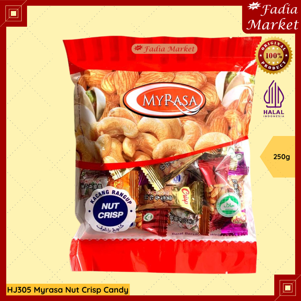 Jual HJ305 Myrasa Nut Crisp Assorted Peanut Candy 250g | Permen Kacang ...