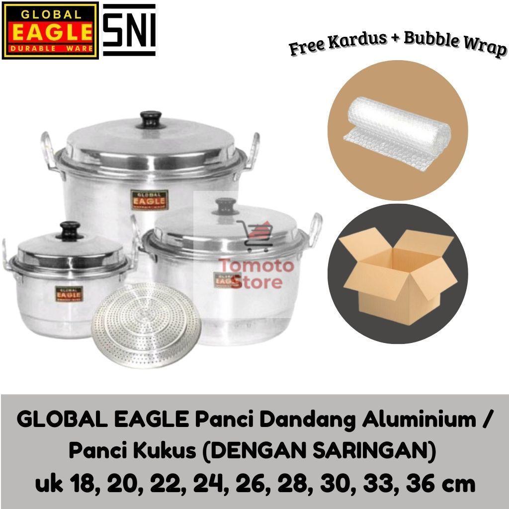 Jual [ TOMOTOSTORE ] GLOBAL EAGLE Panci Dandang Aluminium / Panci Kukus ...