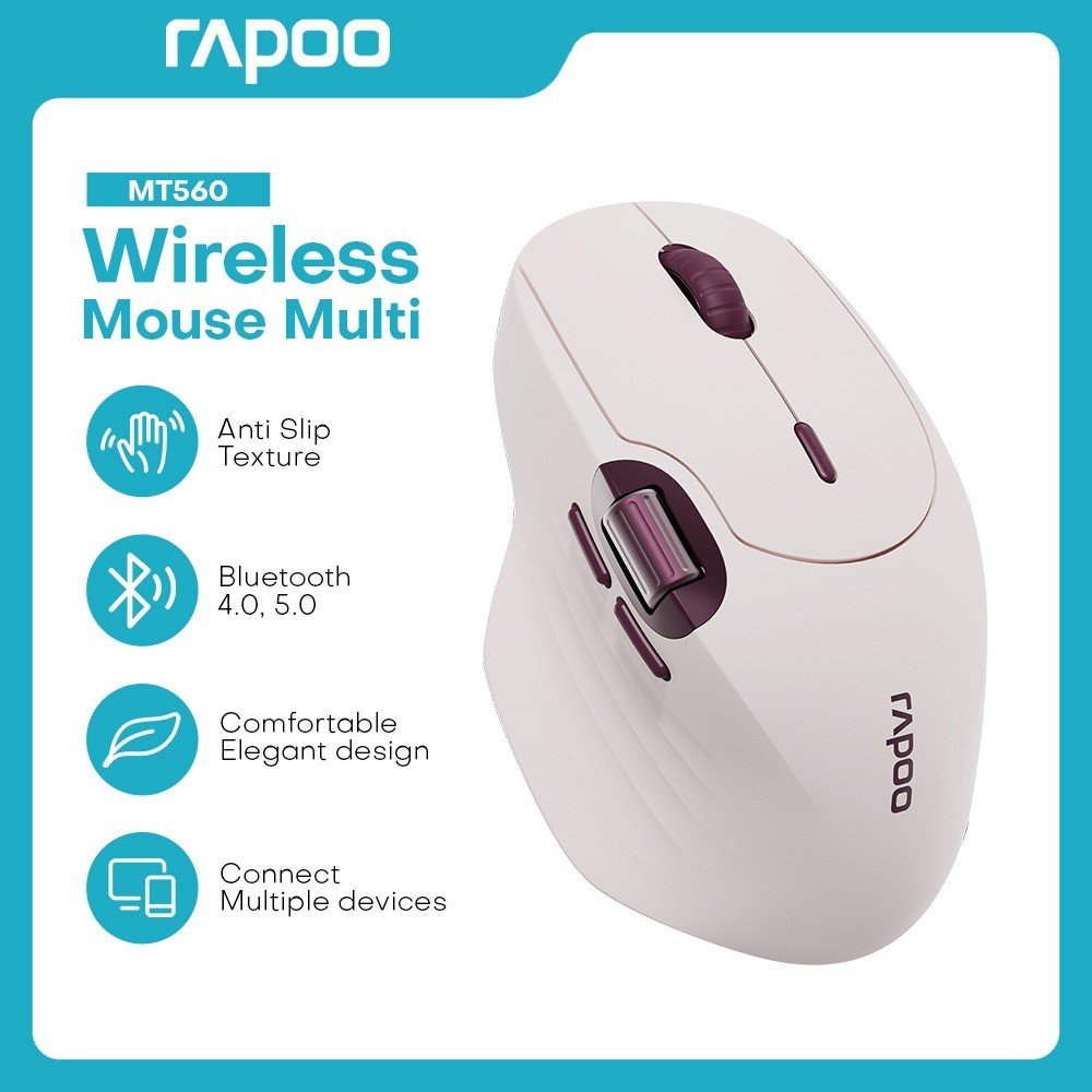 Jual Rapoo MT560 Multi-mode Wireless Ergonomic Optical Mouse || Garansi ...