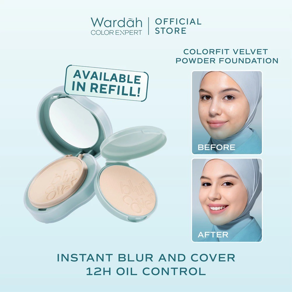 Jual WARDAH REFILL Colorfit Velvet Powder Foundation - Two Way Cake ...