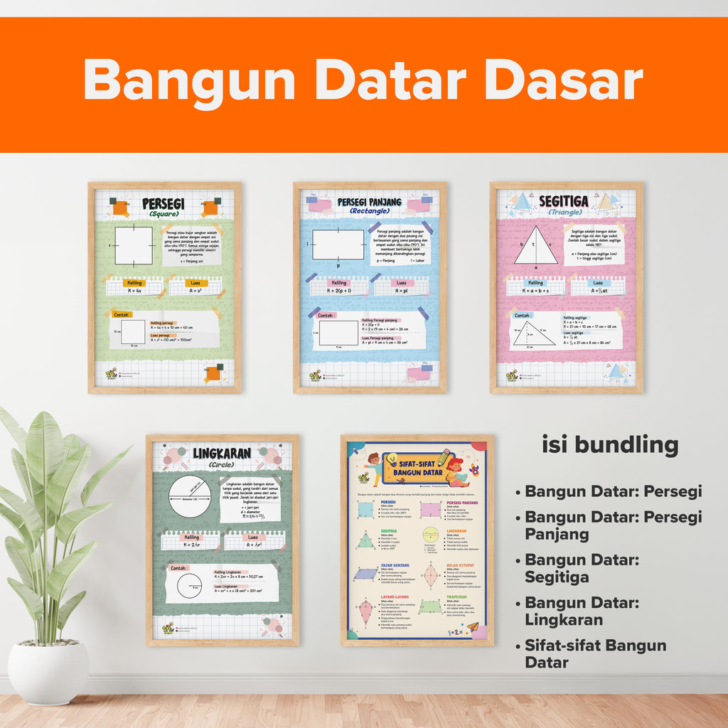 Jual Poster MATEMATIKA Rumus Bangun Datar Ruang Alat Peraga Edukasi ...