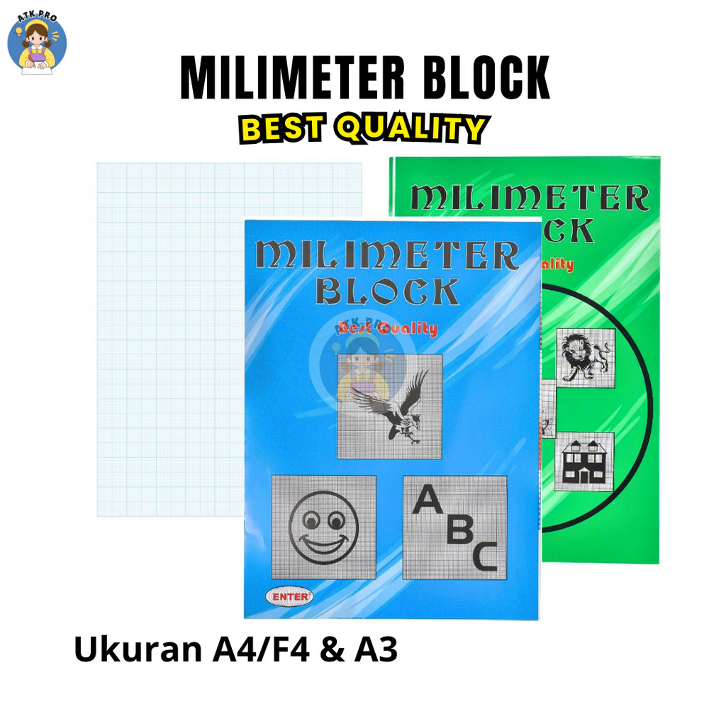 Jual Buku Milimeter Block A4 F4 A3 / Milimeter Blok Buku Kertas Pola ...