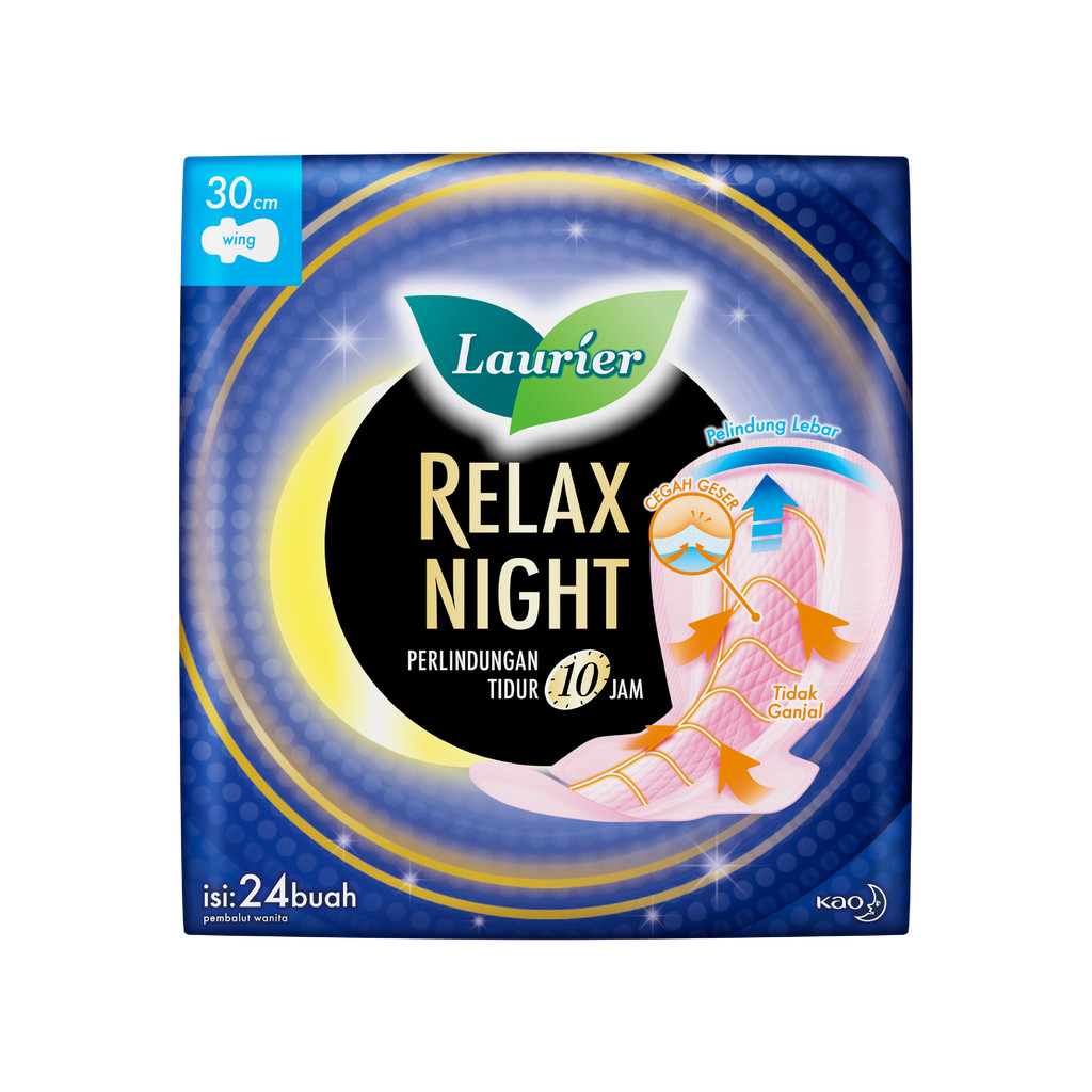 Jual Laurier Pembalut Relax Night Wing 30 cm 24 pcs | Shopee Indonesia