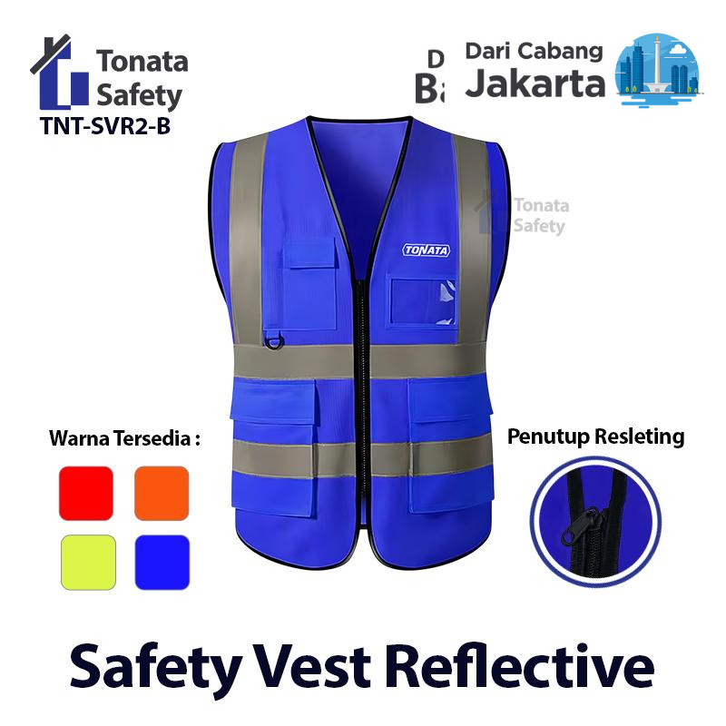Jual Rompi Safety Proyek Reflective Tonata / Rompi Proyek Kerja Biru ...