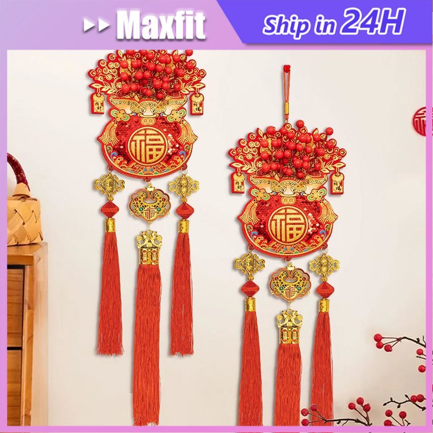 Jual 2Pcs Gantungan Imlek Fu Hoki Tassel Dekorasi Rumah Hiasan Dinding ...
