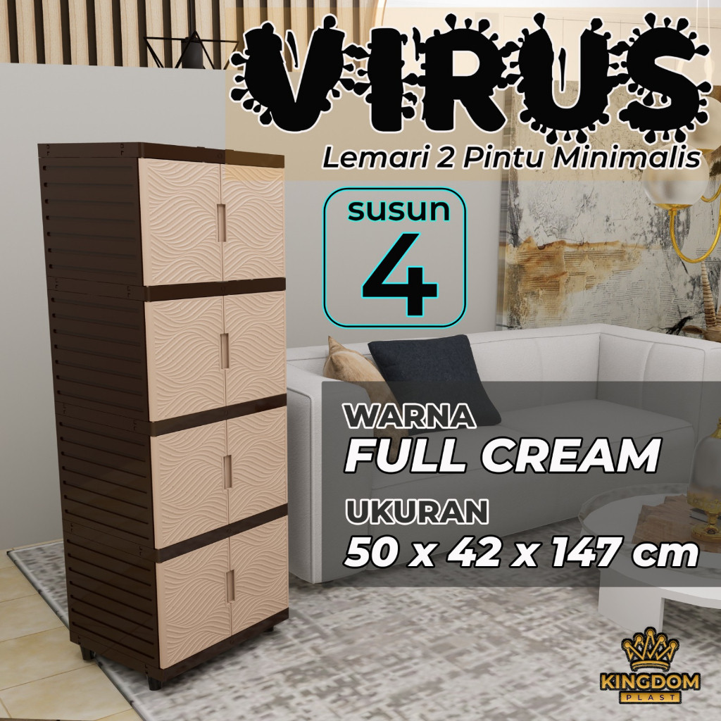 Jual LEMARI PLASTIK VIRUS KINGDOM 4 5 SUSUN LEMARI PAKAIAN MINIMALIS ...