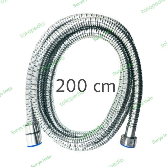 Jual SELANG SHOWER 200 CM STAINLESS 304 SELANG SHOWER 2 M PANAS DINGIN ...