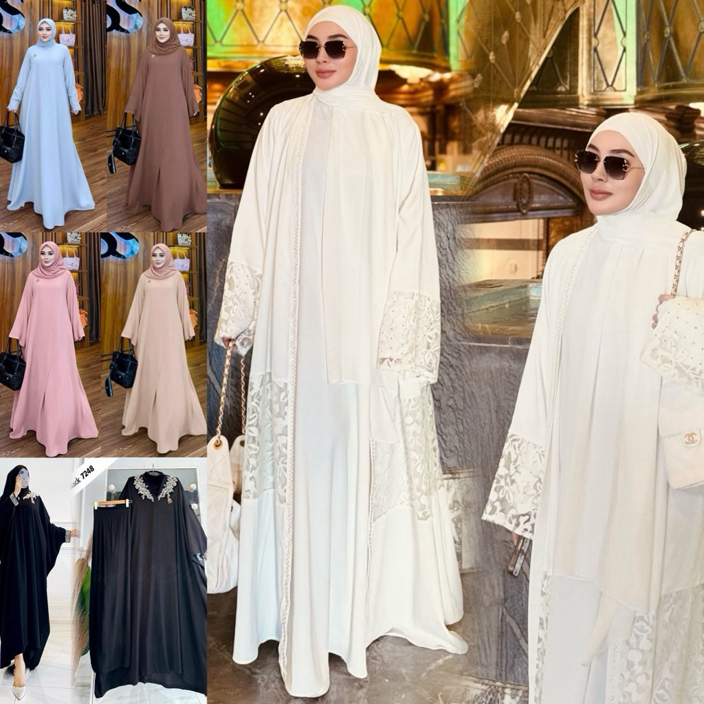 Jual SHELLASAUKIA GAMIS ABAYA SET PASHMINA ALLSIZE & JUMBO 7530 7577 ...