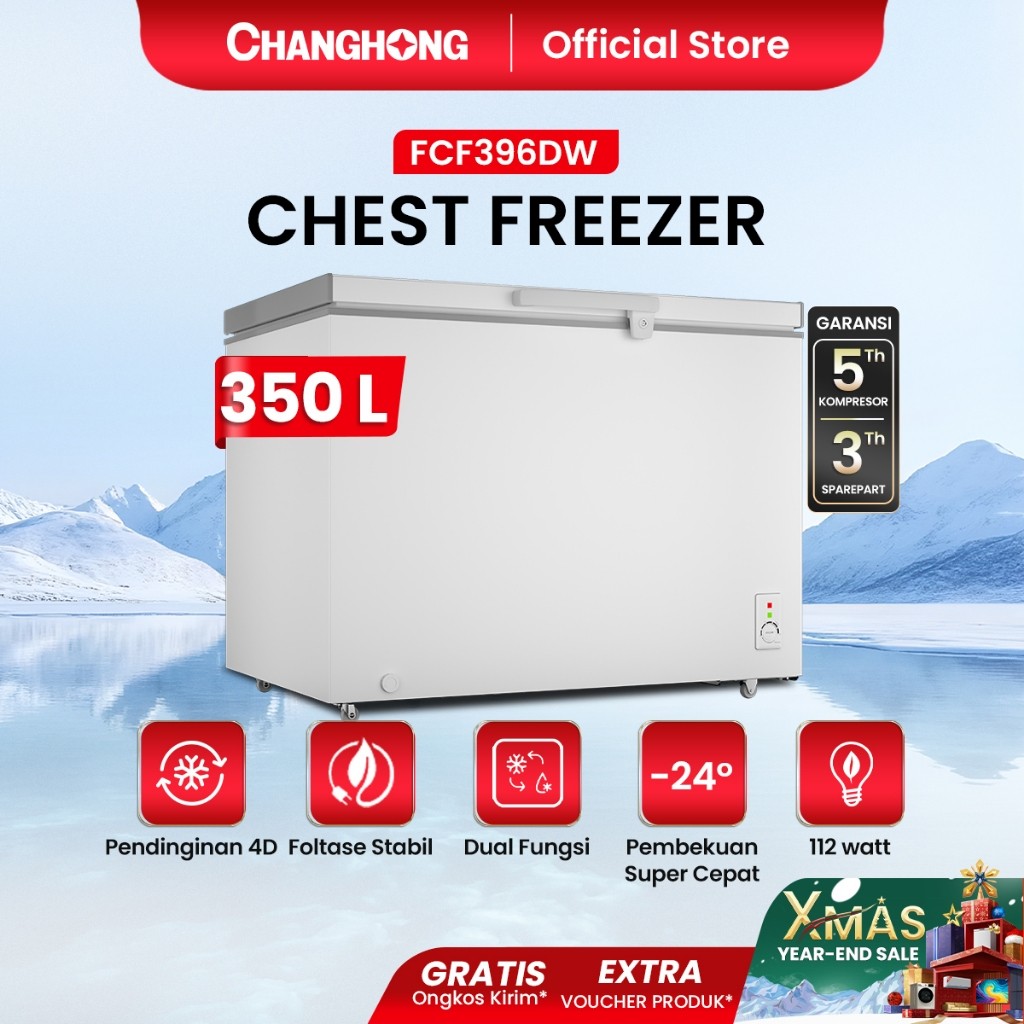 Jual [New Arrival] Changhong Chest Freezer FCF396DW Kapasitas 350 Liter ...