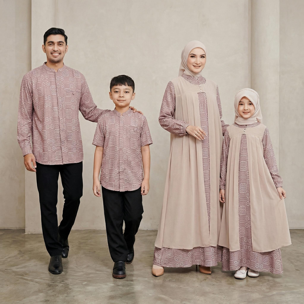 Jual Sarimbit Baju Lebaran Couple Keluarga Set Family Muslim Baru ...