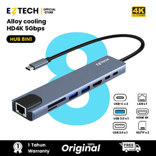 Jual EZTECH USB Hub Converter 8 in 1 HDMI 4k Type C 3.0 LAN Macbook ...
