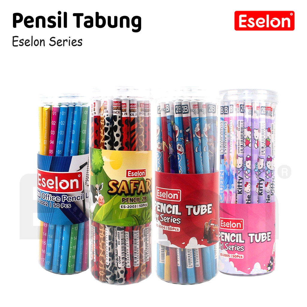 Jual 50pcs Pensil Karakter Eselon / 1 Tabung Pensil 2B Karakter ...