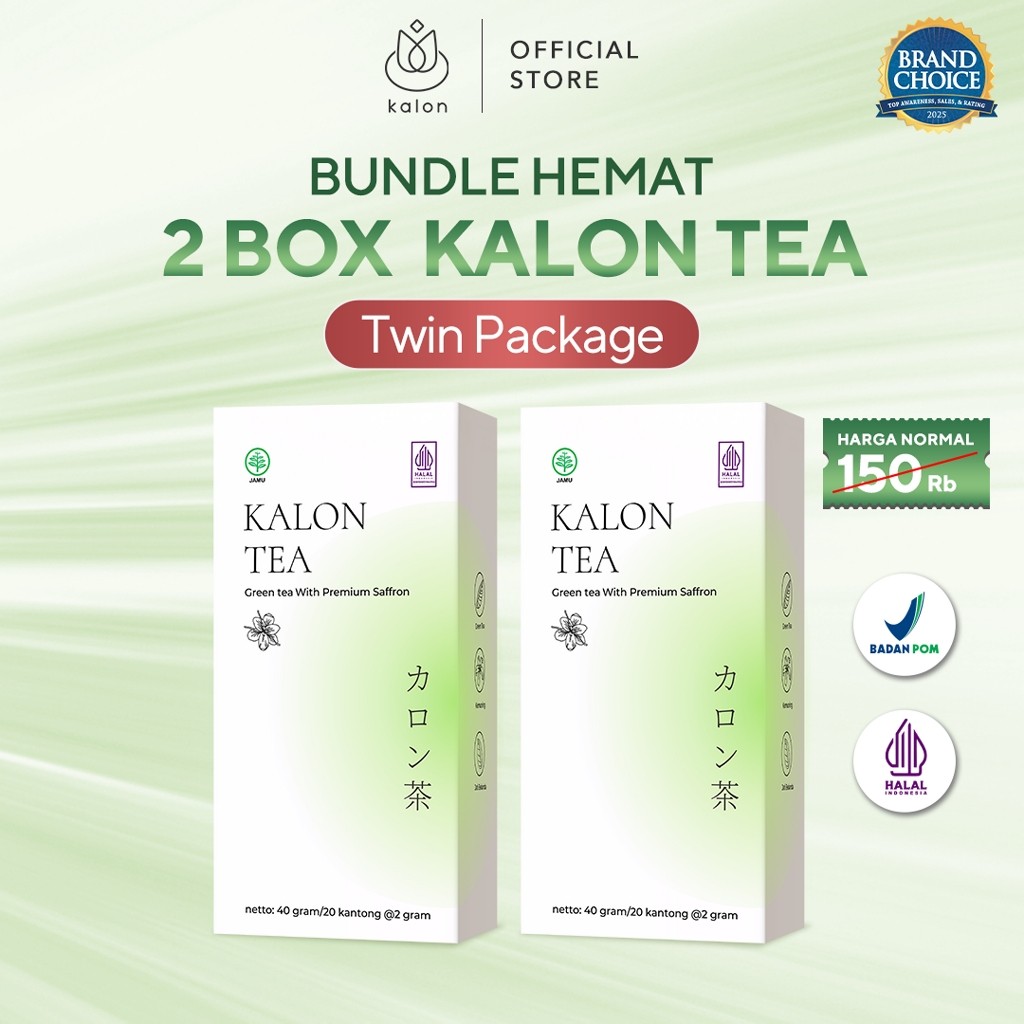 Jual Twin Package 2 Box Kalon Teh Hijau Premium Saffron BPOM & Halal ...