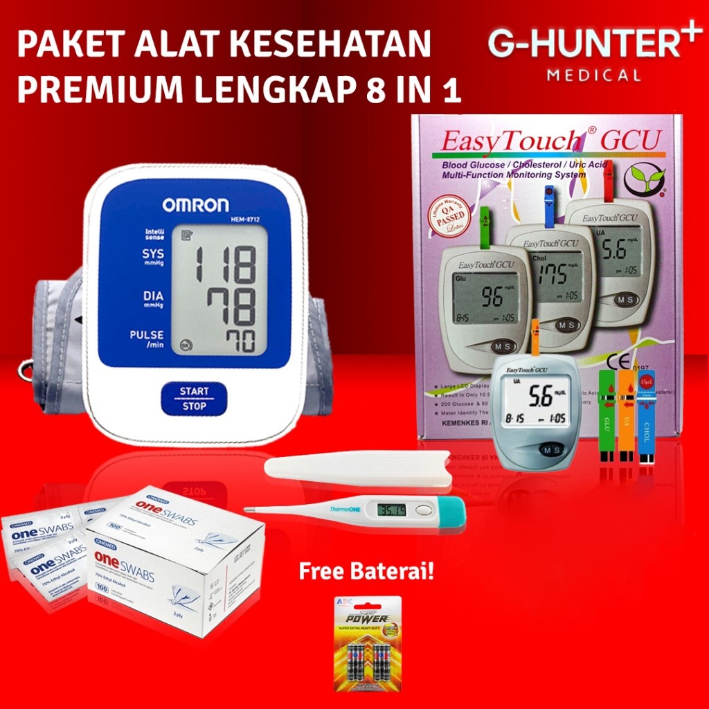 Jual Paket Alat Kesehatan Premium 5 In 1 / Alat Test Darah Easy Touch ...