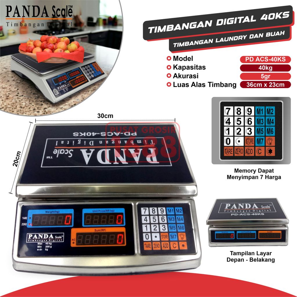 Jual Timbangan Digital 40kg Akurasi 5g Stainless Timbangan Meja Laundry ...