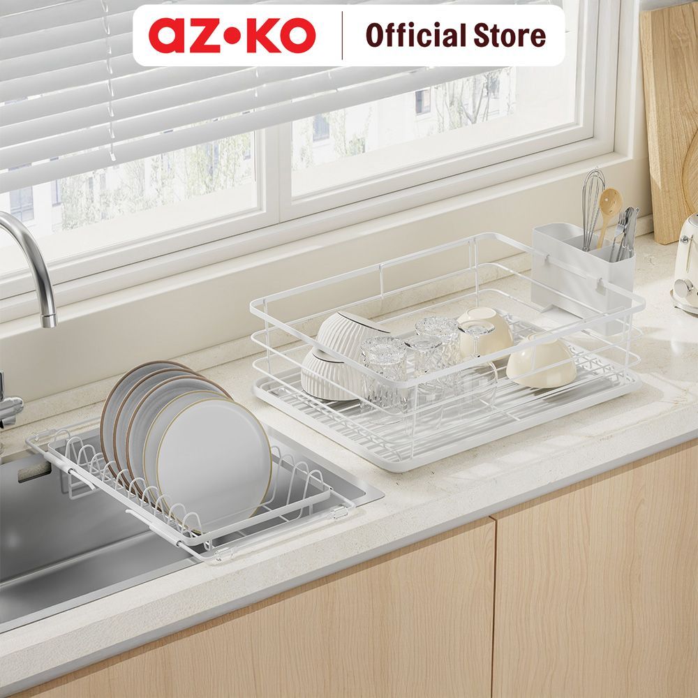 Jual AZKO Stora Esilon Rak Piring Besi 2 Tingkat - Putih Rak Dapur ...