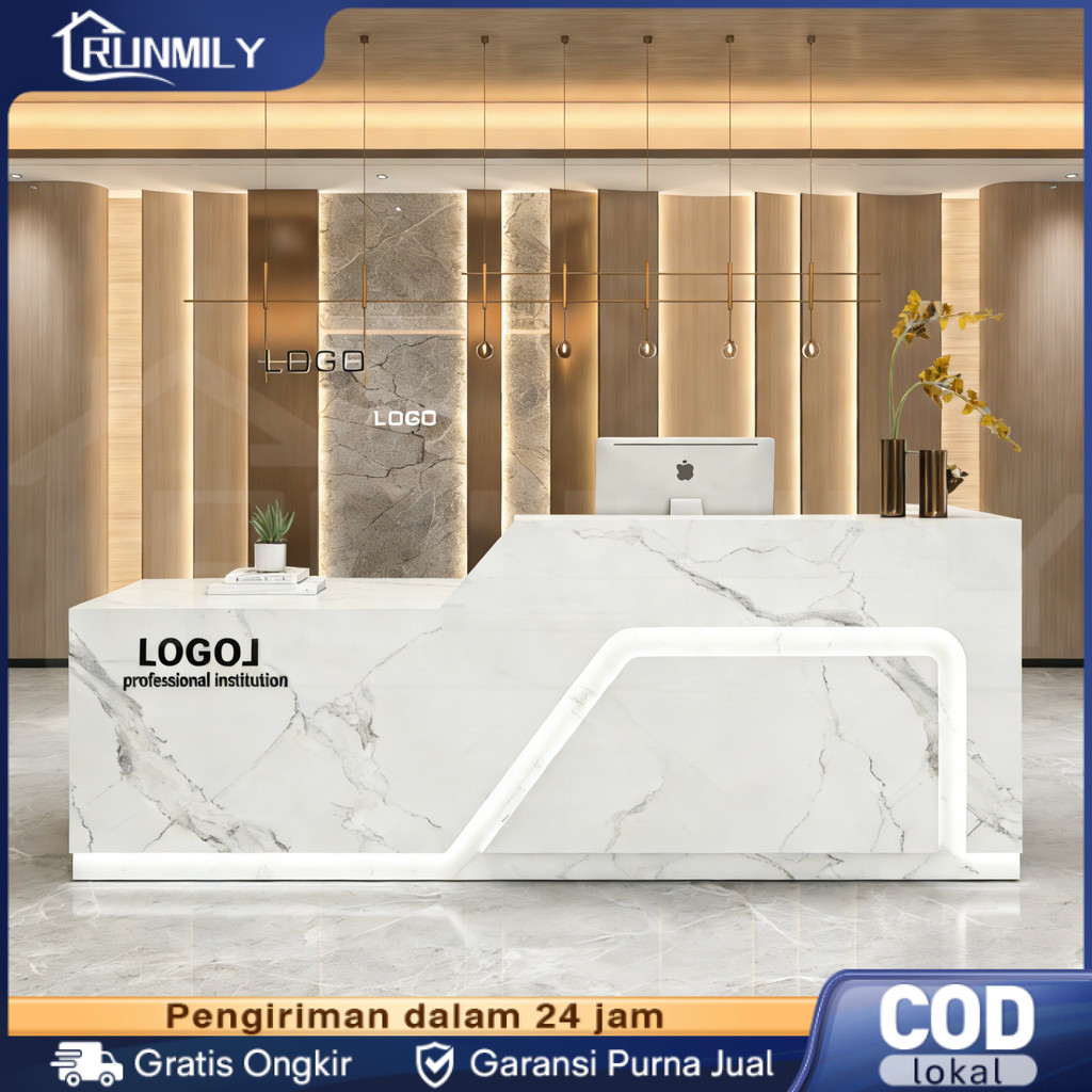 Jual Meja Kasir Minimalis Meja Counter Resepsionis 120/140/180/200cm ...