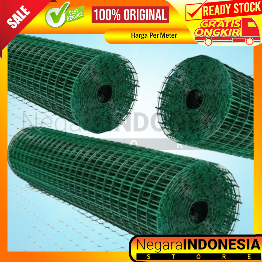 Jual Strimin Kawat Ram Loket Pvc Warna Hijau Ijo 10 Meter 1 Roll Ayakan ...