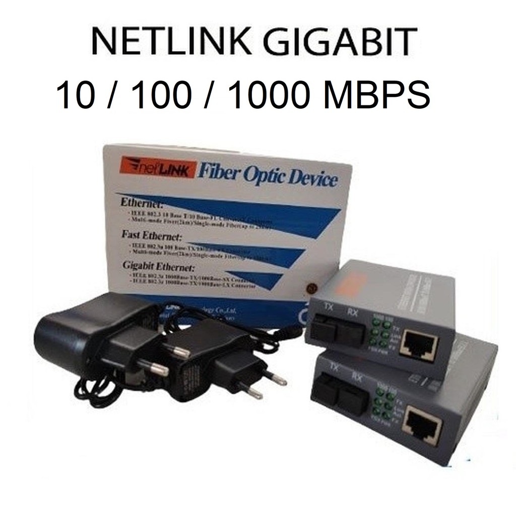 Jual Netlink HTB GS03 AB 2PCS Media Converter LAN Gigabit 10/100 ...