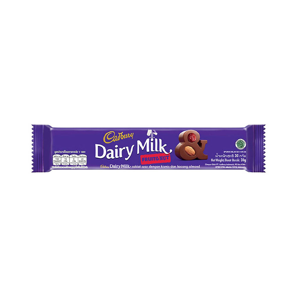 Jual CADBURY DAIRY MILK FRUIT & NUT 25GR | Shopee Indonesia