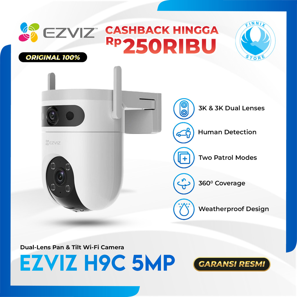Jual EZVIZ H9C DUAL 3K 5MP+5MP Dual-Lens Pan & Tilt Wifi Smart IP ...