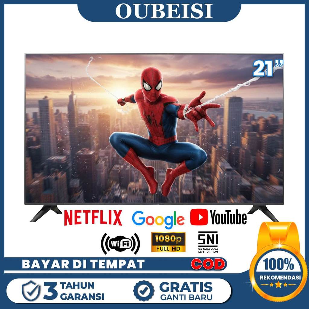 Jual OUBEISI TV LED 21 Inch Smart TV Android 11.0 FHD 1920x1080 ...