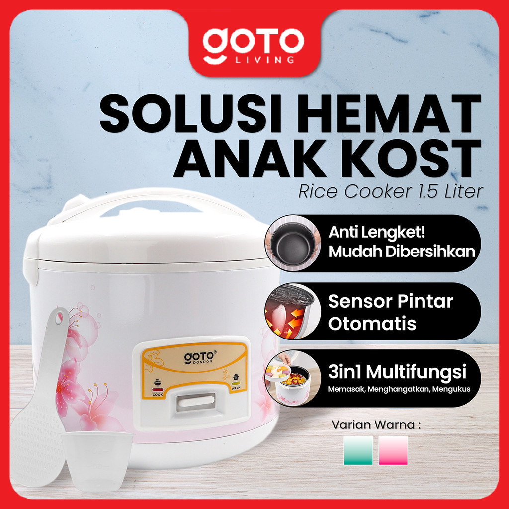 Jual Goto Dondon Rice Cooker Penanak Nasi Magic Com Low Watt 1,5 Liter ...