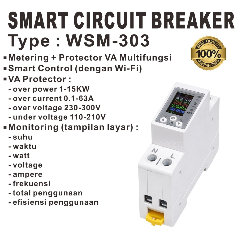 Jual WSM-303 WIFI SMART CIRCUIT BREAKER / Pemutus Sirkuit Pintar WIFI ...
