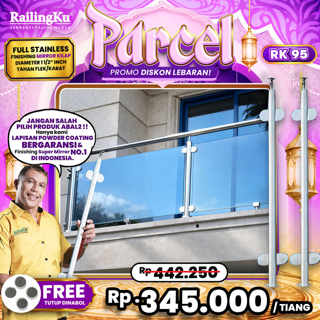 Jual Railing Tangga Stainless Minimalis Tiang Railingku [PARCEL!] RK 95 ...