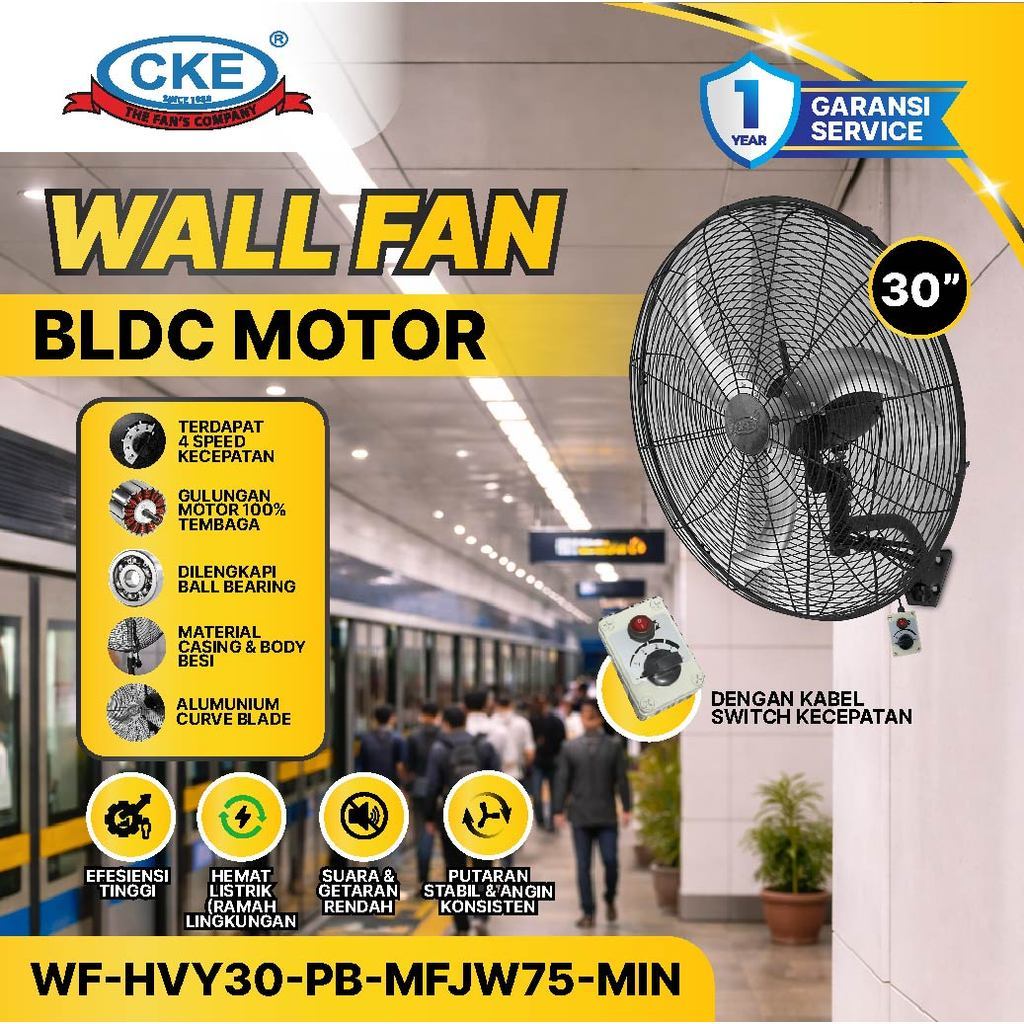Jual CKE Wall Fan 30 Inch – Kipas Dinding Industrial BLDC Motor 4 Speed ...