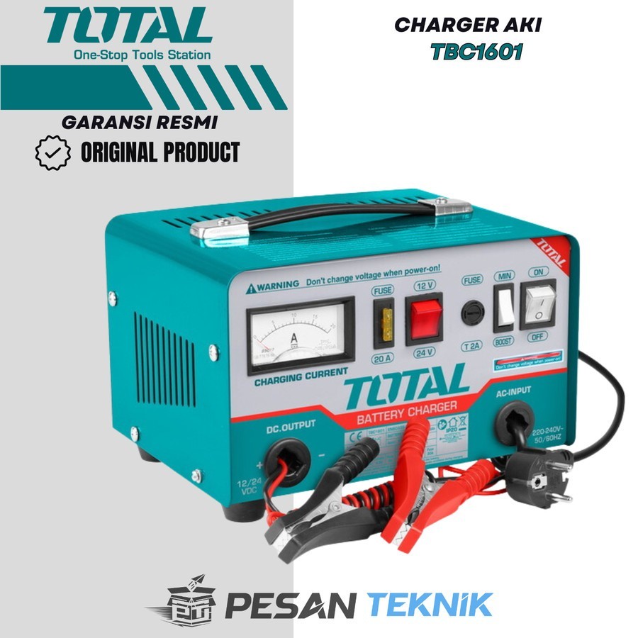 Jual TOTAL TBC1601 Cas Casan Charger Aki Accu Motor Mobil 12V/24V 9A/4A ...