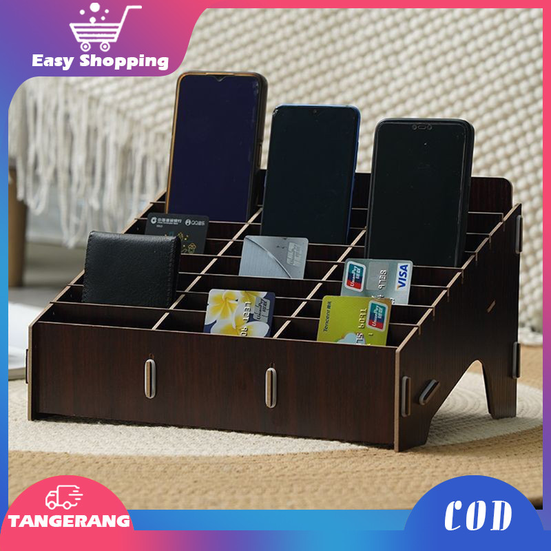 Jual Rak HP Multifungsi Kayu 12/24/36 Slot Untuk Organizer Servis Dan ...