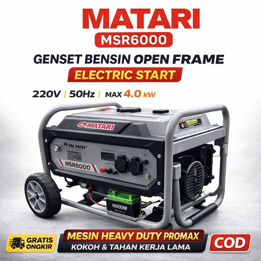 Jual MESIN GENSET GENERATOR MATARI MSR 6000 dan MSR 6000 E GENSET ...