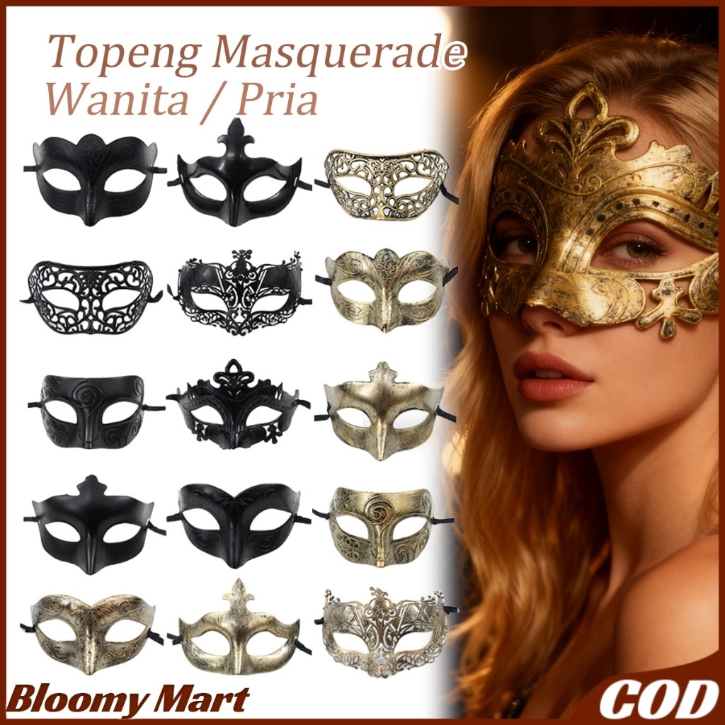 Jual Half Face Retro Colorful Masquerade Mask Vintage Prince Topeng ...