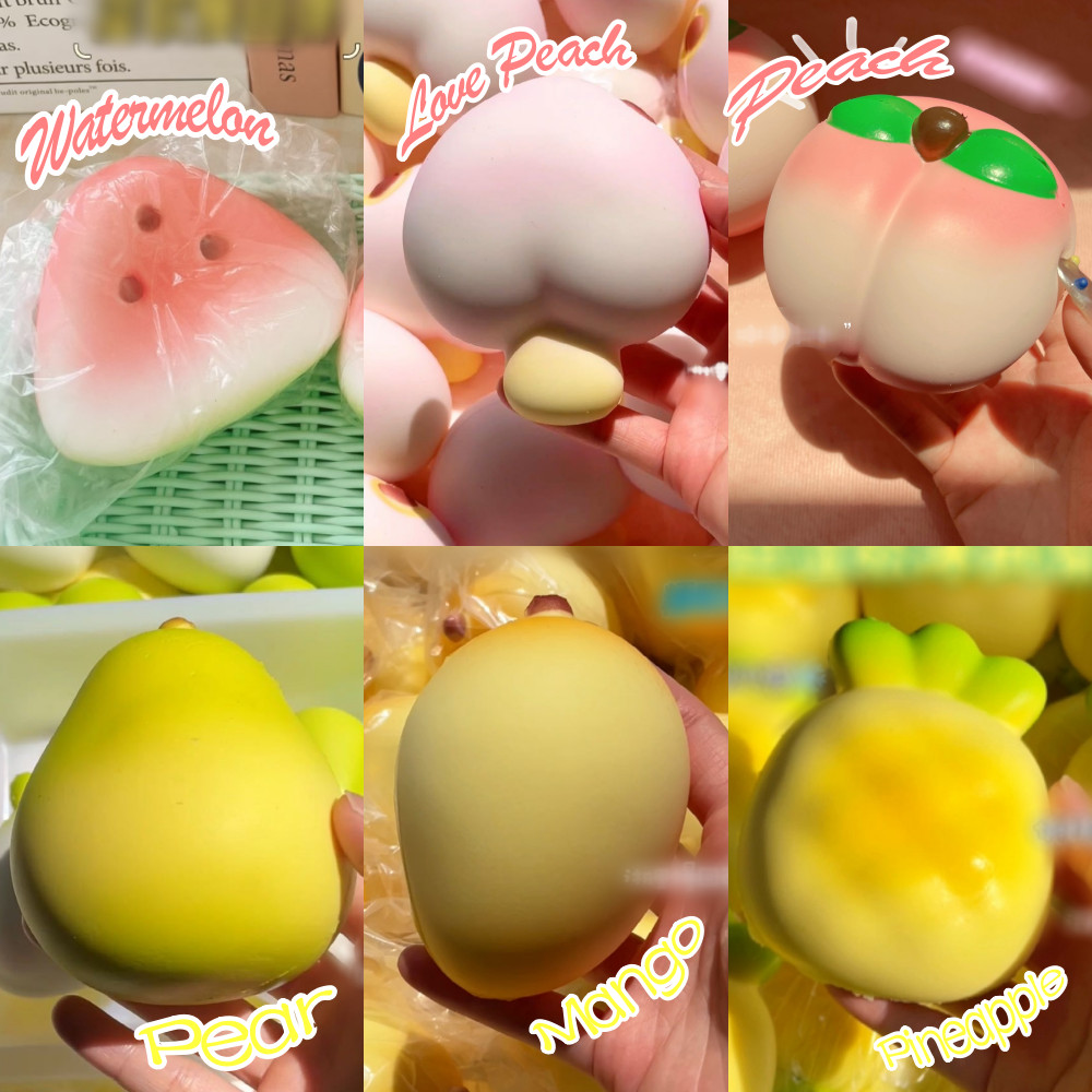 Jual Squishy Super soft Super moist soft Buah Fruit Peach, Mango, Pear ...