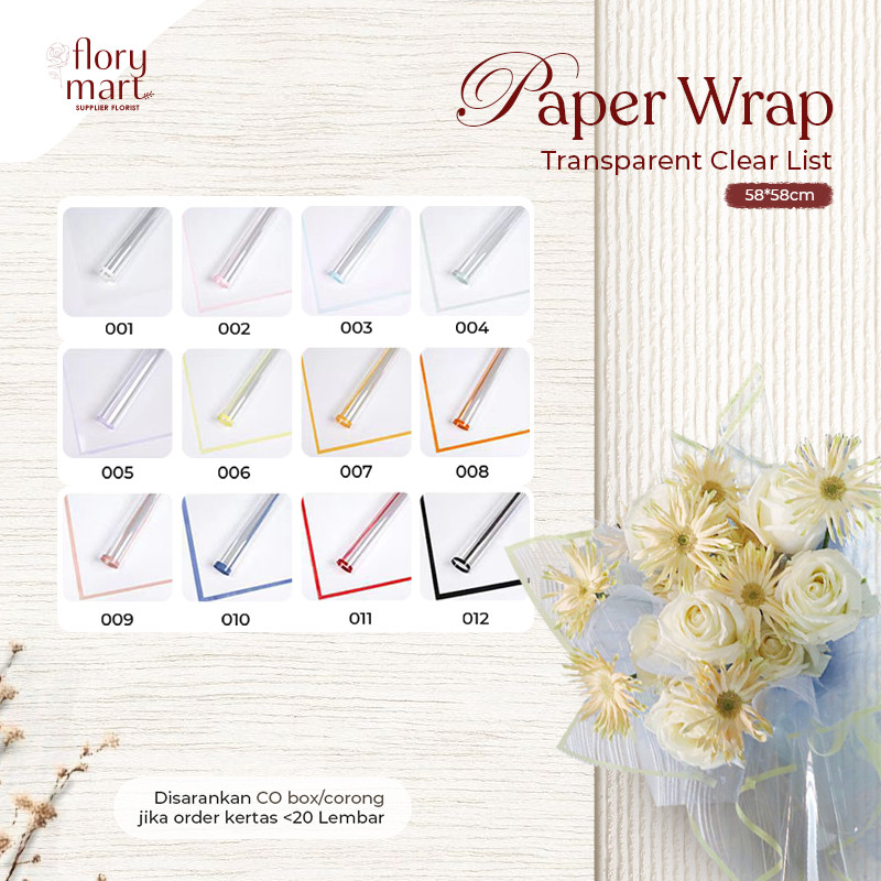 Jual Kertas Bucket Bunga Frame Transparant Bening Cellophane Waterproof ...
