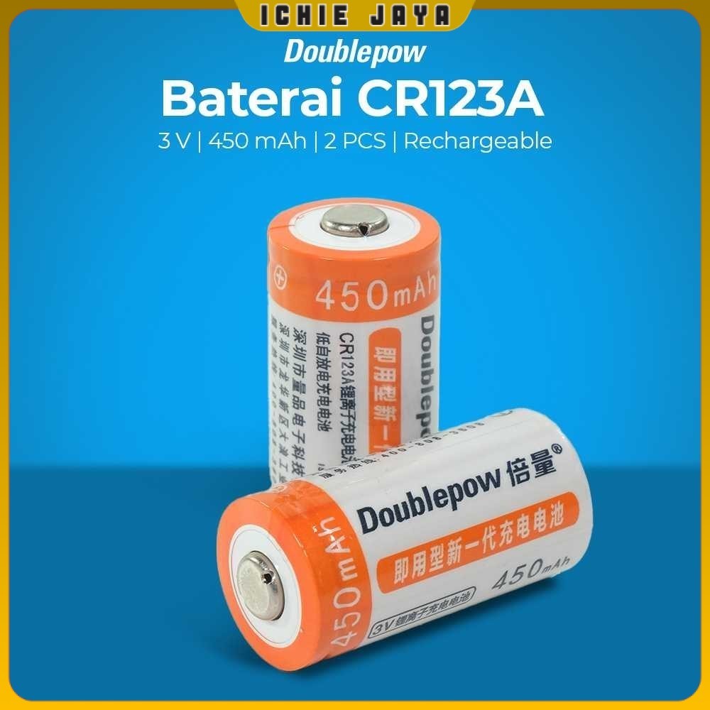 Jual DOUBLEPOW Baterai Rechargeable CR123A Li-Ion 3V 450mAh 2 PCS ...