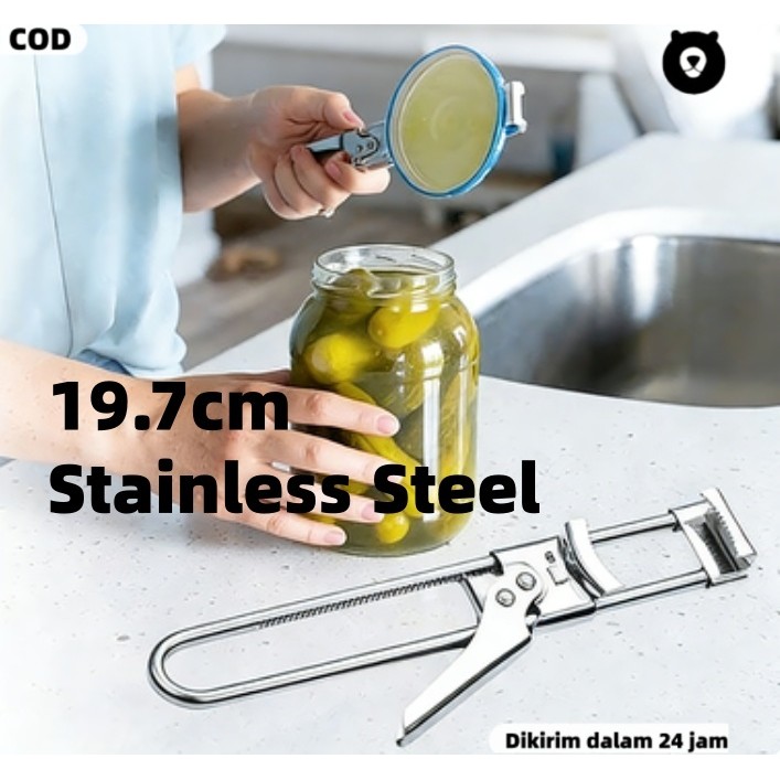 Jual Stainless Steel Can Opener Manual Alat Buka Kaleng Adjustable ...