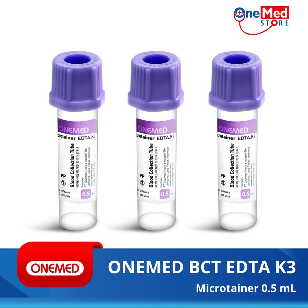 Jual ONEMED Tabung Darah Blood Collection Tube Micro EDTA K3 0,5 ml Isi ...